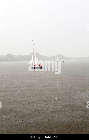 Germany Hamburg. Binnenalster, inland lake formed by river Alster. In ...