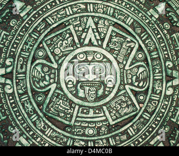 Aztec stone of the sun calendar Maya Mayan Mexico Museum Stock Photo ...