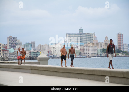 Cuban boys swimming at the Malecon Stock Photo: 4354757 - Alamy