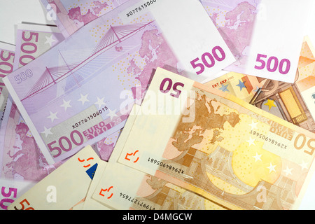 euro mix close up background Stock Photo - Alamy