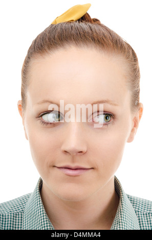 a woman's face with an interested eye toward Stock Photo - Alamy