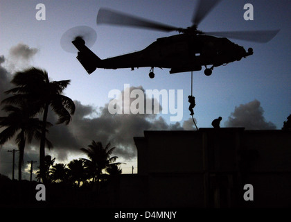 Navy SEALs fast rope training 130110 Stock Photo - Alamy