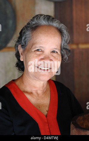 portrait of a traditional Bidayuh woman in Sarawak, Borneo, Malaysia ...
