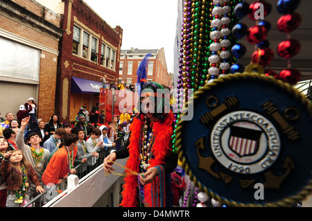 The King float in the Rex Mardi Gras parade New Orleans Louisiana Stock ...