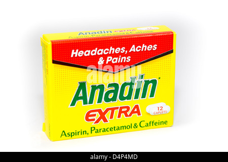 Packet of 12 Anadin extra Aspirin Paracetamol headache caplets Stock ...