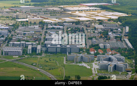 Aerial view over the premises of software giant SAP in Walldorf ...