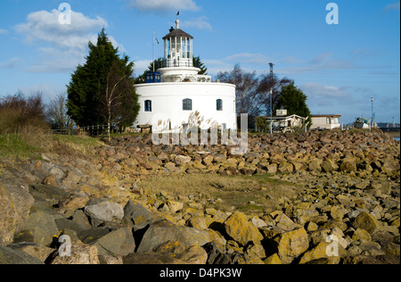 West Usk Lighthouse, Gwent Levels, Newport, Gwent, South Wales Stock ...