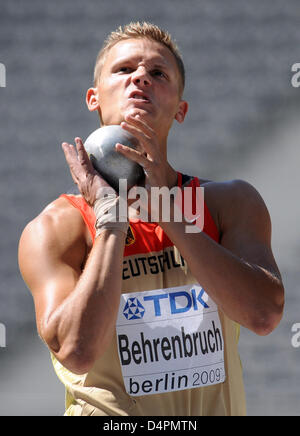 German Pascal Behrenbruch shown in action during the high jump event of ...
