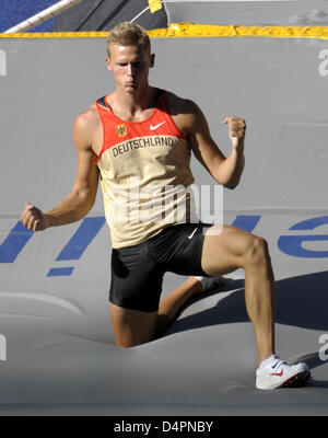 Pascal Behrenbruch of Germany celebrates after the Decathlon 400m event ...