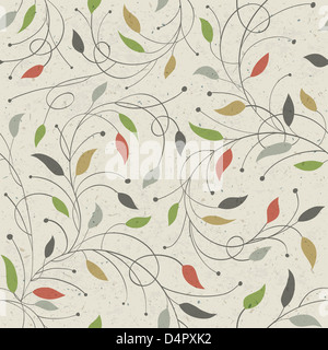 Colorful Botanical Seamless Pattern with Floral Art and Polka Dots in ...