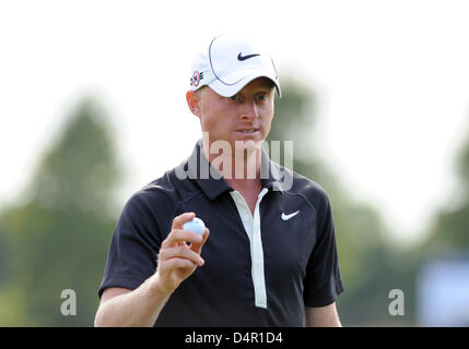 British professional golfer Simon Dyson at the Mercedes-Benz ...