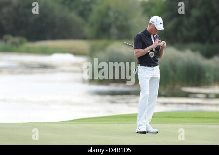 British professional golfer Simon Dyson at the Mercedes-Benz ...