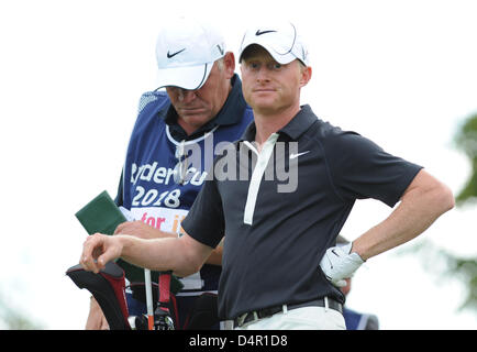 British professional golfer Simon Dyson at the Mercedes-Benz ...