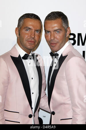 Fashion Designers Dean and Dan Caten (DSQUARED2) with Eva Cavalli at ...