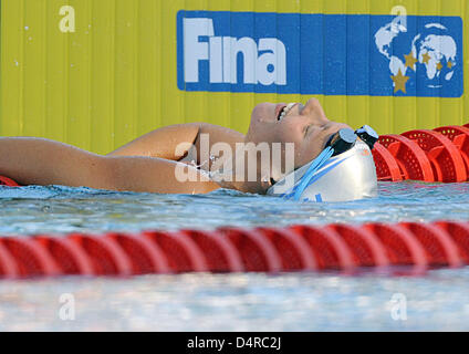 Italian swimmer Federica Pellegrini shown in action during the final at ...