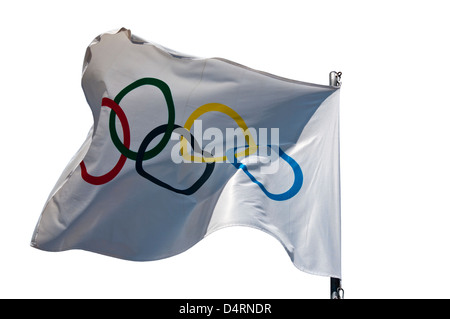 olympic flag flying Stock Photo - Alamy