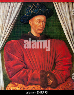 Jean Fouquet - Portrait of Charles VII of France Stock Photo - Alamy