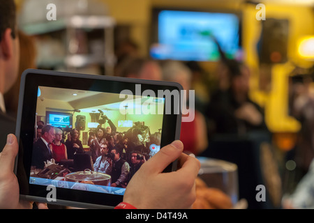 NY Mayor Michael Bloomberg, left, speaks at a press conference in Lucky ...