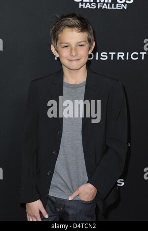 Finley Jacobsen attending the premiere of "Olympus Has Fallen" in Los ...