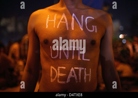 Protest at the Shahbag (Shahbagh) intersection in Dhaka, Bangladesh in ...
