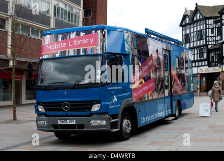 Mobile library, Coventry city centre, UK Stock Photo - Alamy