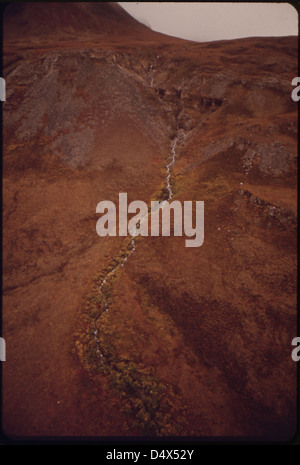 The Atigun River, located two miles inside Atigun Gorge, is shown with ...