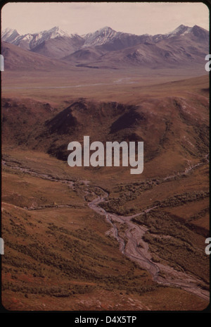 In August 1973, a DOCUMERICA photo shows the route of a pipeline to the ...