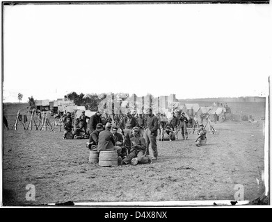 A Civil War camp scene captured by Mathew Brady, showing Union soldiers ...