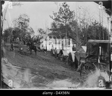 A Civil War camp scene, photographed by Mathew Brady, documenting ...
