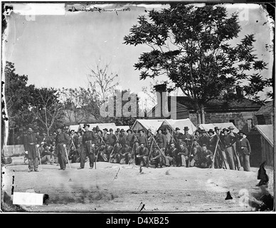 Mathew Brady's photograph captures the 44th New York Infantry during a ...