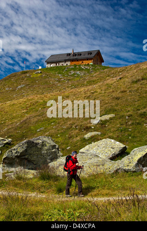 Mountain hiker in summer. Mont Blanc Massif, French Alps. France Stock ...