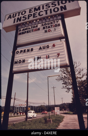A photograph from August 1975 showing an employee at the Hamilton ...