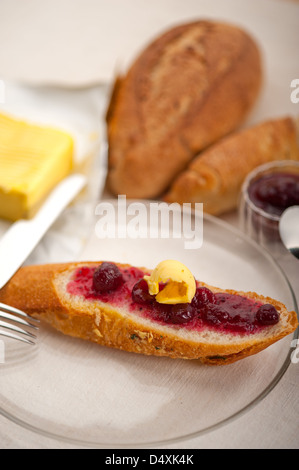 bread butter and jam classic European breakfast Stock Photo - Alamy