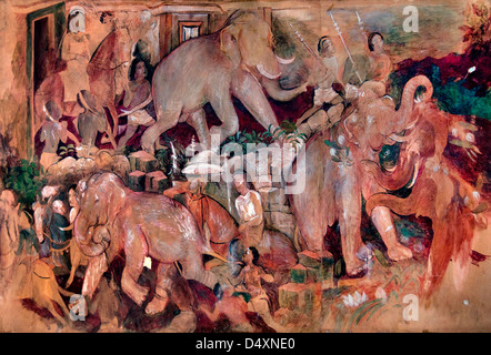Ajanta cave painting Stock Photo - Alamy