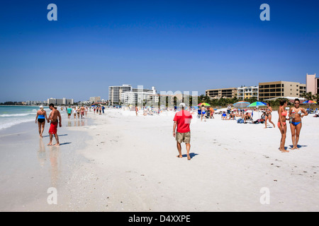 People enjoying the sunshine on Siesta Key beach Florida during Stock ...
