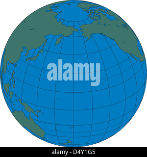 North Pacific Ocean map Stock Photo - Alamy