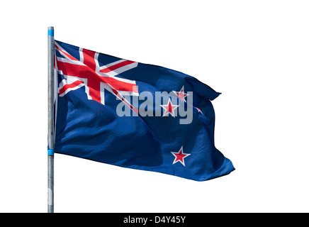 New Zealand Flag isolated on white background Stock Photo - Alamy