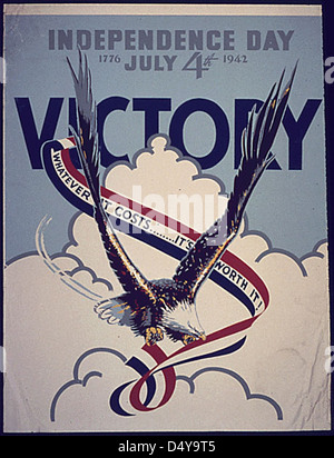 A World War I-era poster celebrating the 142nd birthday of the United ...