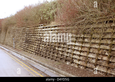 Timber crib retaining wall Stock Photo - Alamy