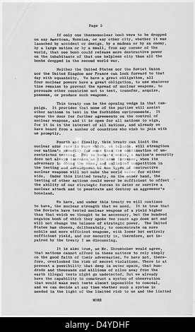 A page from the Nuclear Test Ban Treaty signed on July 26, 1963 ...