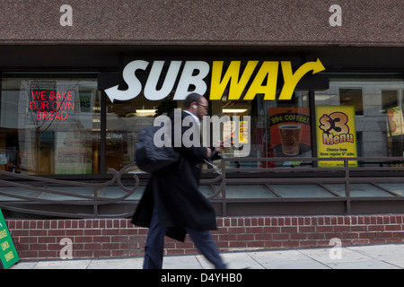 Subway restaurant storefront - USA Stock Photo - Alamy