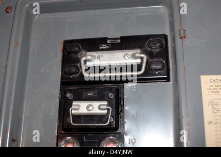 Pullout breakers in home electrical panel Stock Photo - Alamy