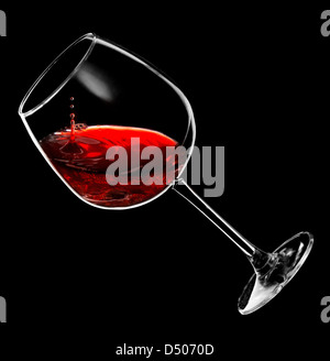drops of red wine dripping into a glass Stock Photo - Alamy