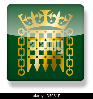 Parliament portcullis logo as an app icon. Clipping path included Stock ...