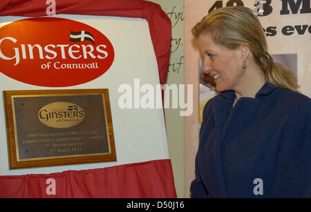Callington, Cornwall, UK. 21st March 2013. Visit of Countess of Wessex ...
