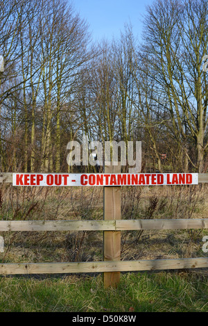 warning sign of contaminated area, united kingdom Stock Photo - Alamy
