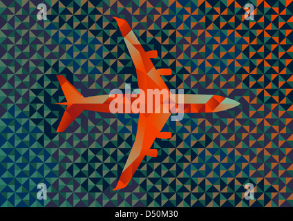 Commercial Airplane Illustration of Interlocking Geometric Shapes Stock ...