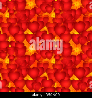 Hearts Seamless Pattern Bitmap Illustration Stock Photo - Alamy