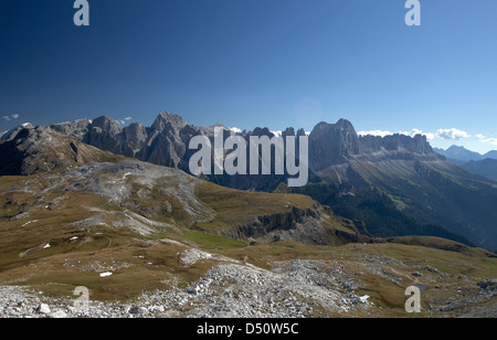 Compatsch, Italy, view from the highest point of the massif Schlern ...