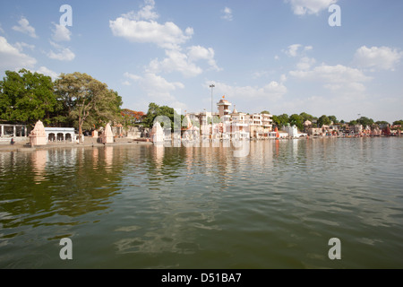 Temples at Shipra Ghat, Shipra River, Ujjain, Madhya Pradesh, India ...